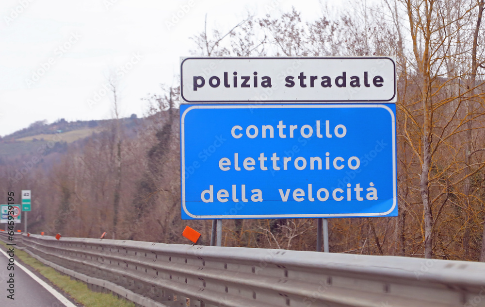 Siena, SI, Italy - February 21, 2023: Italy Warning Panel that means ...