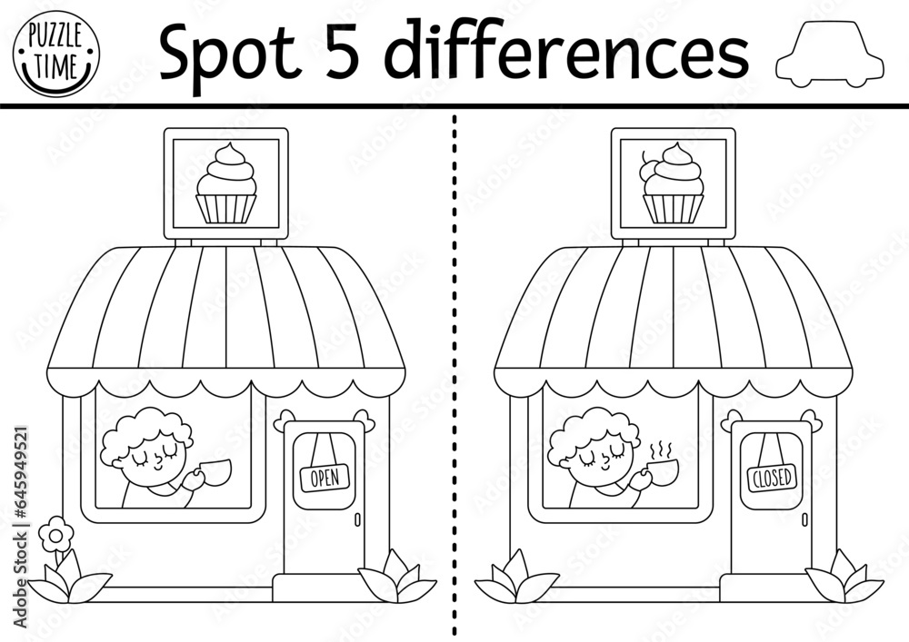 Grafika wektorowa Stock: Find differences game for children ... Grafika wektorowa Stock: Find differences game for children ...