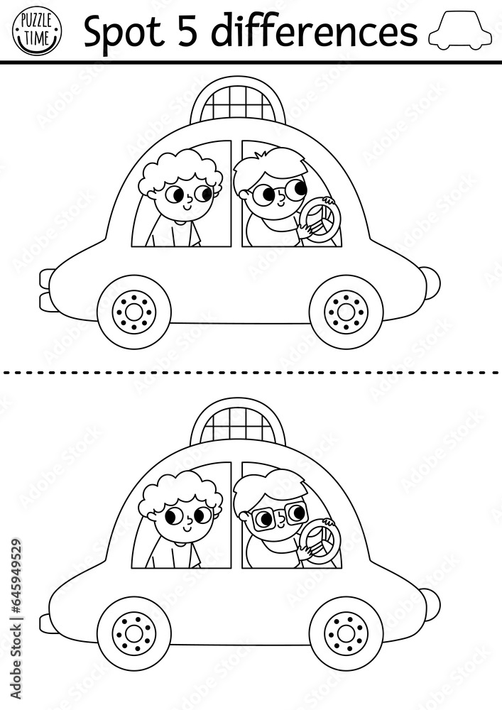 Grafika wektorowa Stock: Find differences game for children ... Grafika wektorowa Stock: Find differences game for children ...