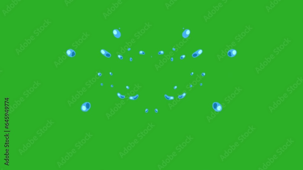 Vidéo Stock Snippets of water fall down. Cartoon water splashes, with a ...