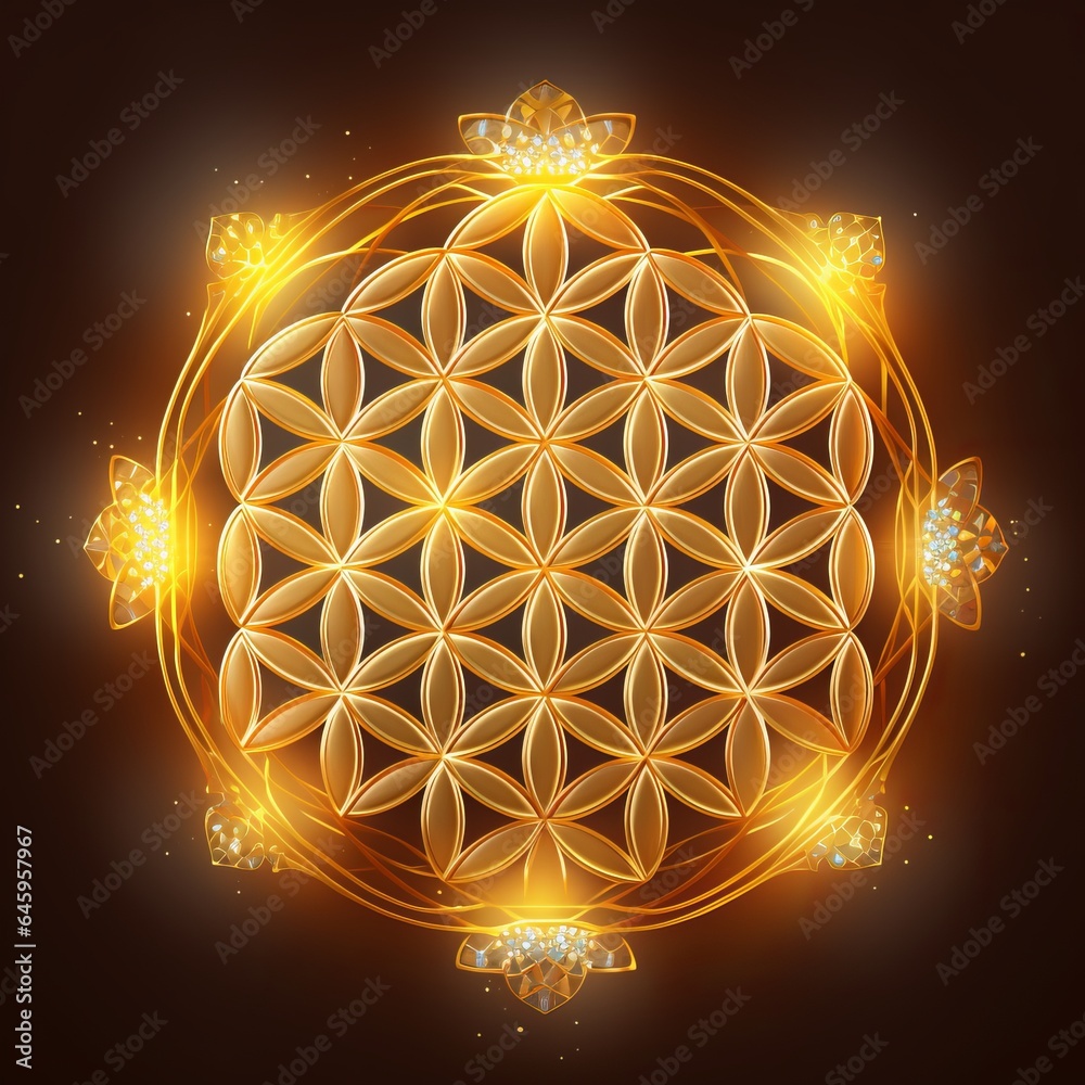 Sacred Geometry, a golden spiritual mandala, and the flower of life ...