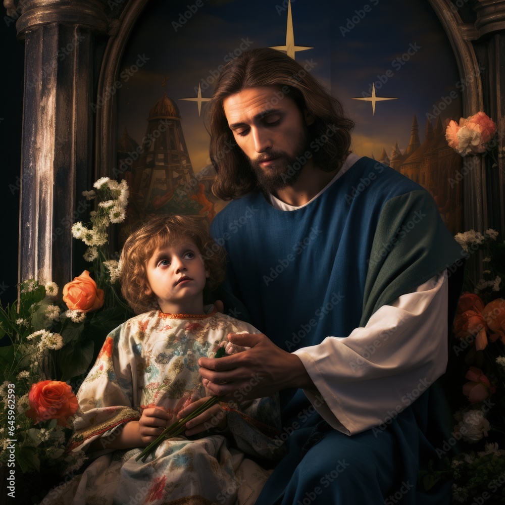 Saint Joseph. betrothed husband of the Blessed Virgin Mary , religion ...