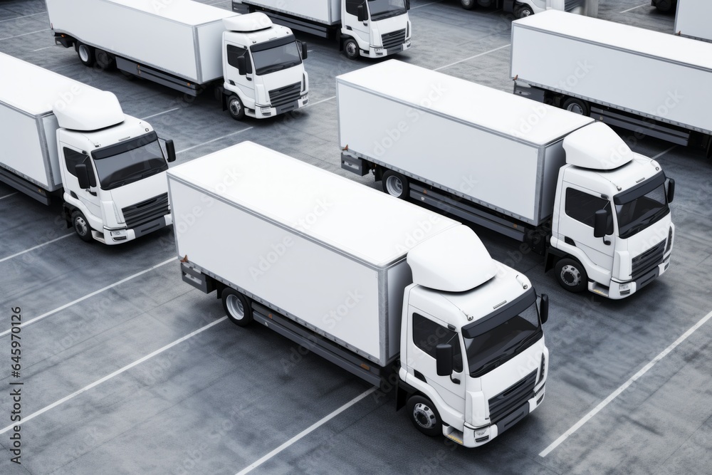 Logistic center cargo trucks transportation shipping lorry delivery ...