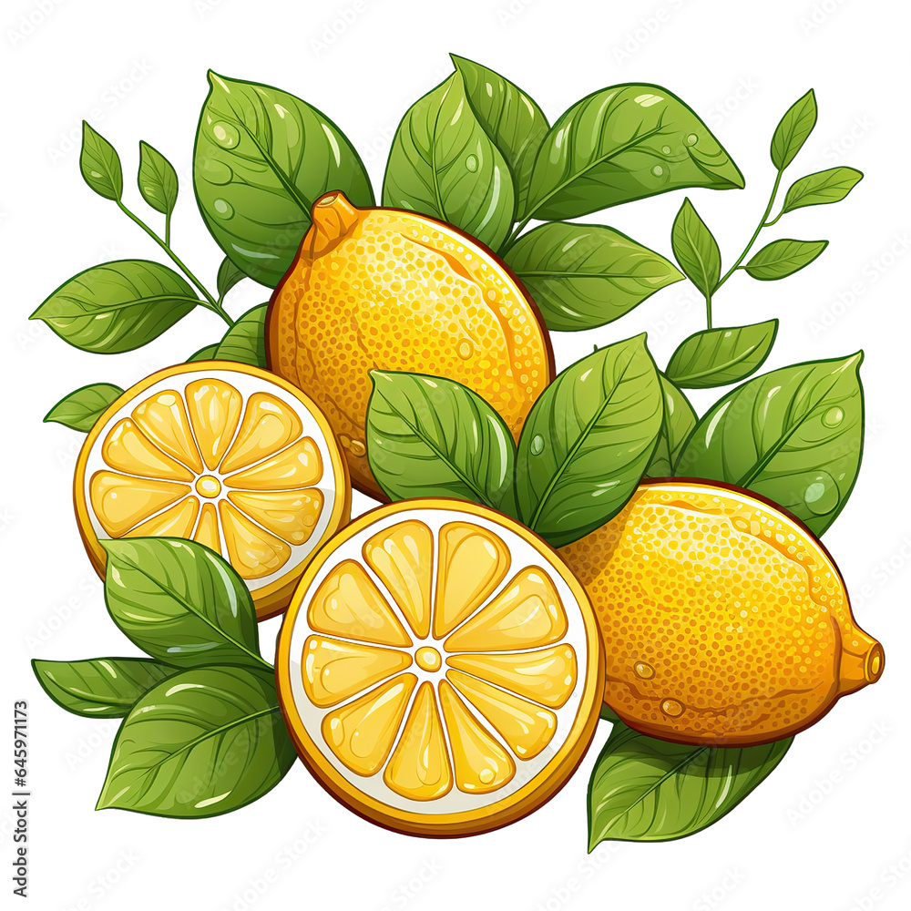 Lemon sliced in half . Clipart PNG image . Transparent background ...
