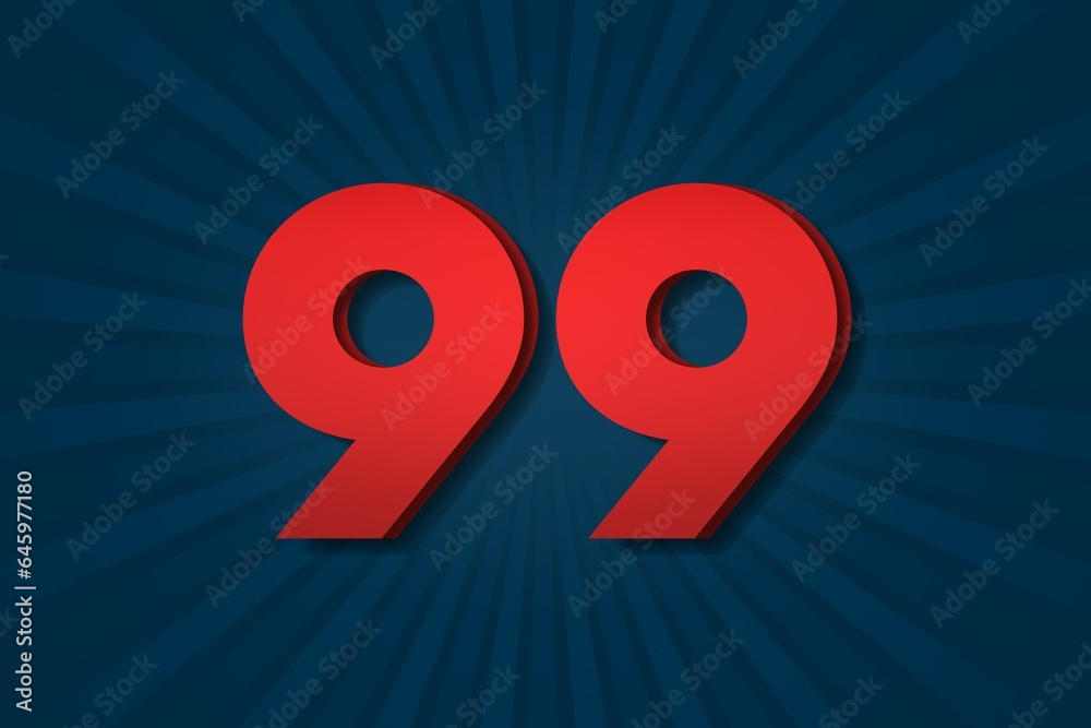 99 ninety-nine Number count template poster design. award letters Stock ...