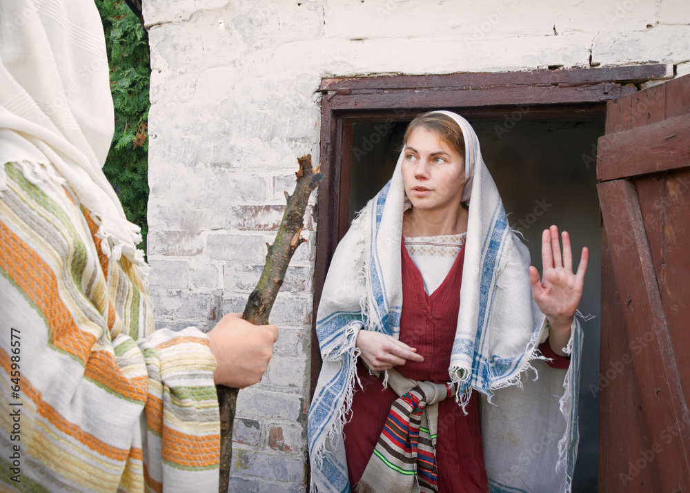 There is no place. The hostess of the hotel did not let Joseph and Mary ...