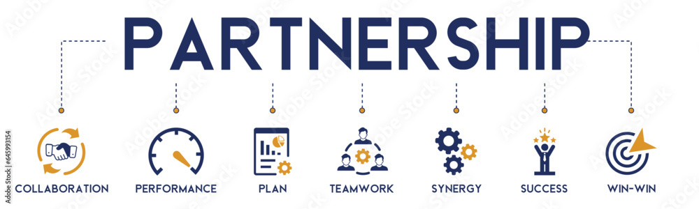 Partnership banner website icon vector illustration concept with icon ...