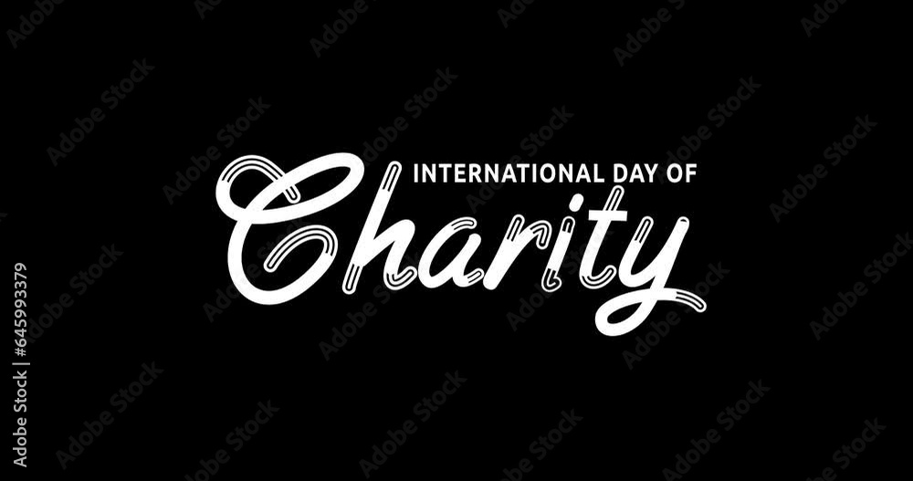 International Day of Charity. Happy charity day. Handwritten modern ...