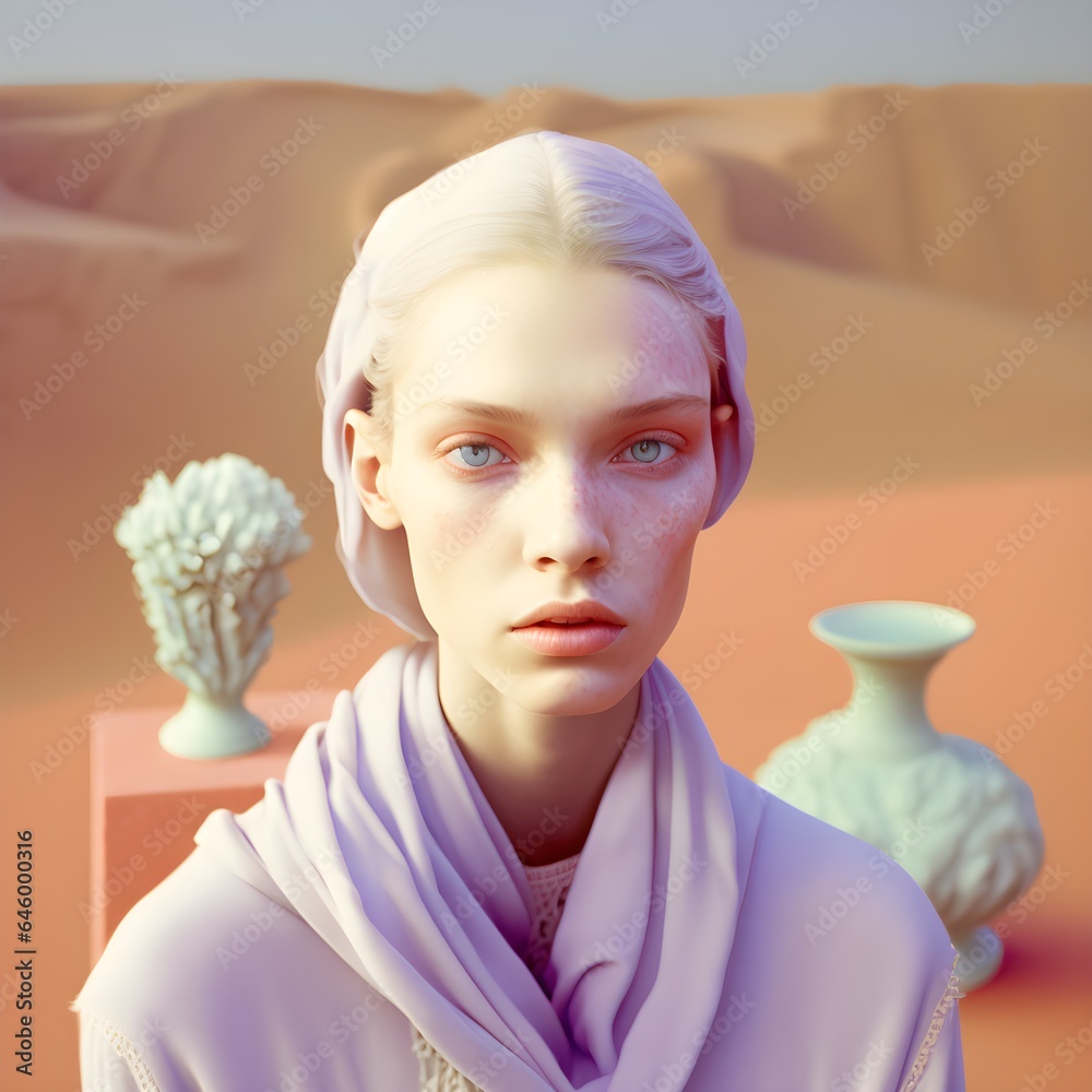 Fashion Style Portrait of A Female Model - AI-Generated Fashion Model ...