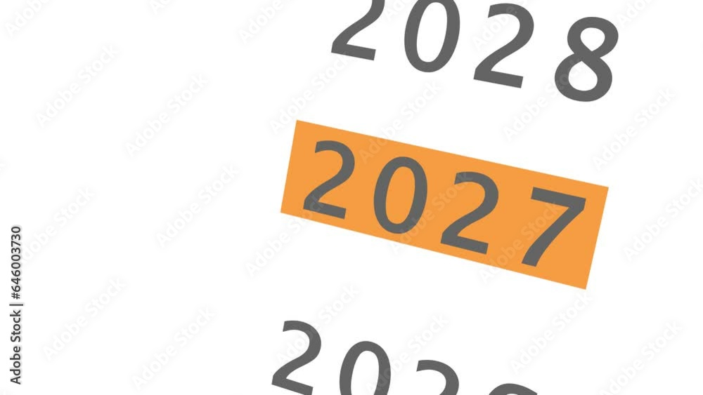 New year scale from 2024 to 3030 scaling through years in white ...