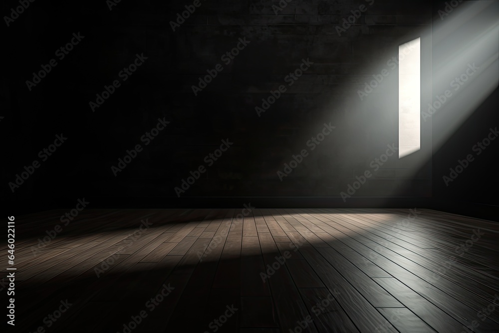 Foto de Sunlight falling into an empty room with a mock up wall. do ...