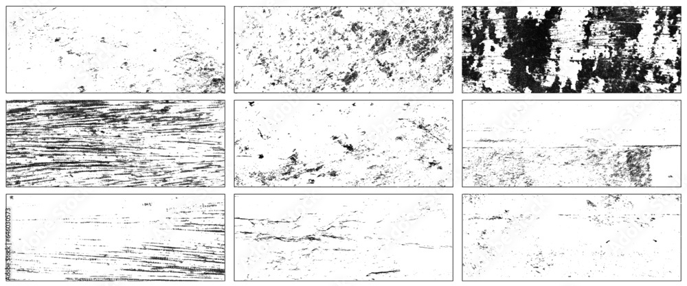 Collection of grunge textures with a transparent background, set of ...