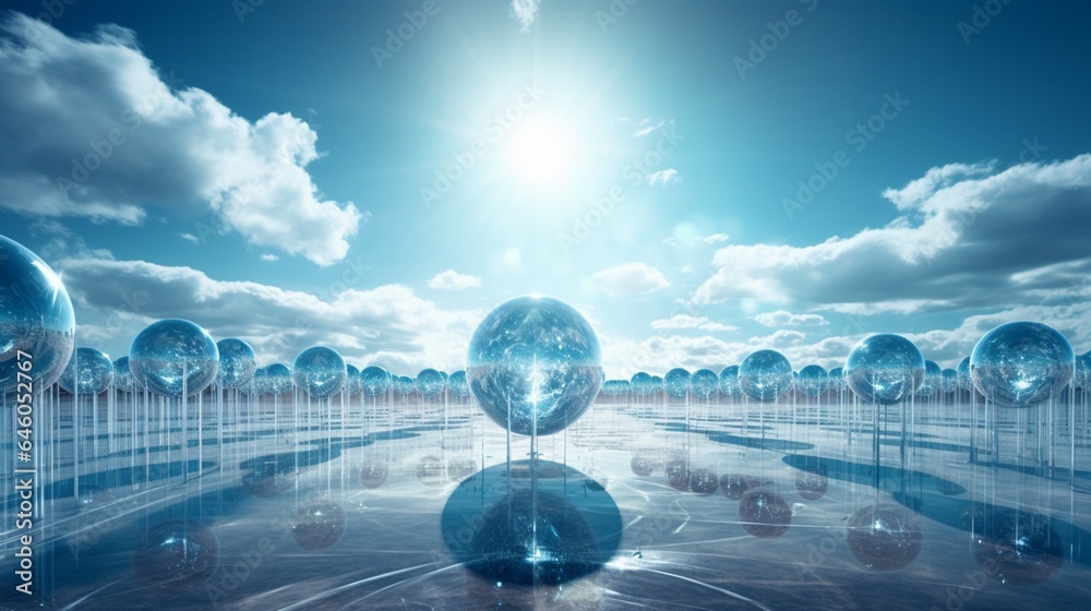 ภาพประกอบสต็อก 1 Craft an intricate photograph of a glass globe ...