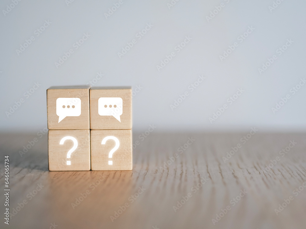 wooden block with question mark concept questions and answers ...