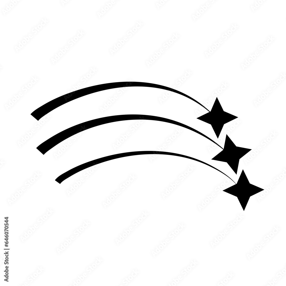 Falling stars vector. Shooting stars. Icons of meteorites and comets ...