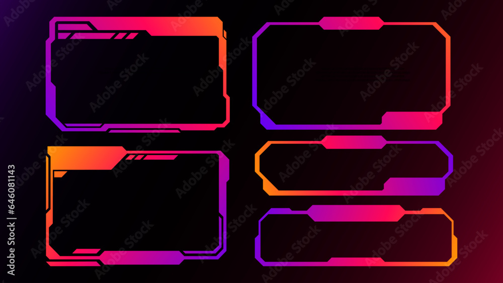 Hud frames futuristic frame. gradient Futuristic text frame. scifi ...