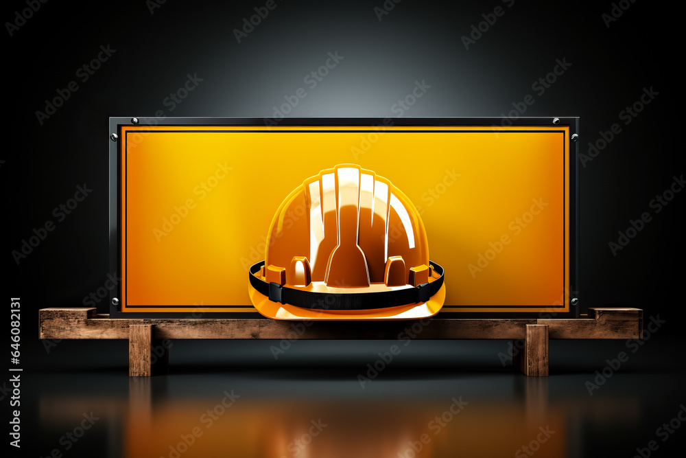 Banner concept of a construction icon representing work safety ...