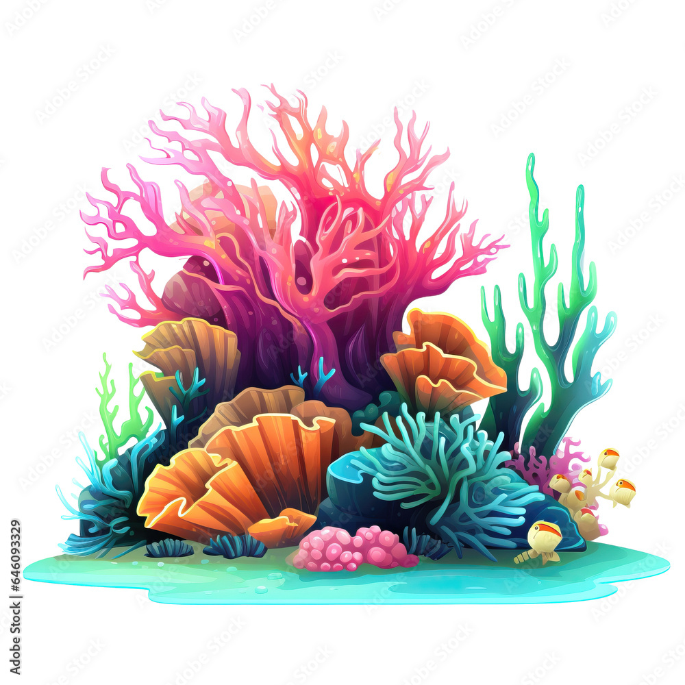 coral reef isolated PNG on transparent background cutout Stock ...