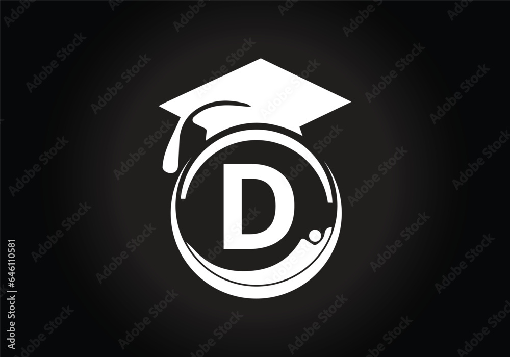 Vetor de Initial alphabet D with the Graduation ceremony ...