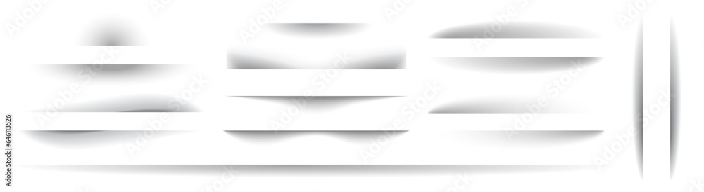 Set of realistic shadow effect. Poster, flyer, business card, banner ...