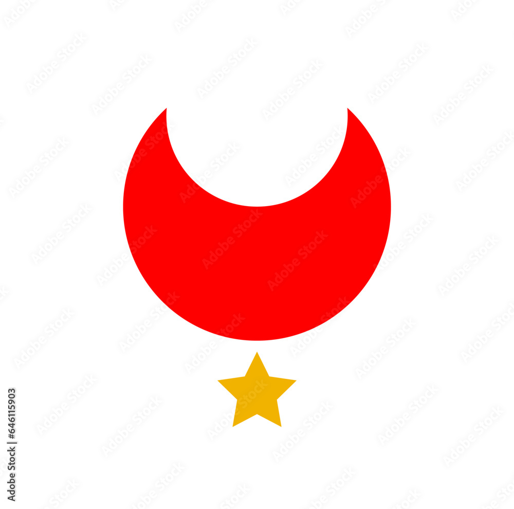 A red tika of lord lakshmi. Hindu tila with Moon and star shape. Stock ...