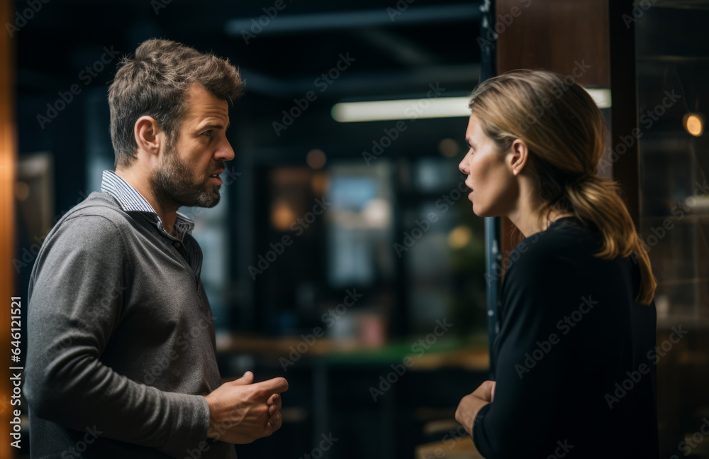 Young Couple Arguing and Fighting. Domestic Violence and Emotional ...