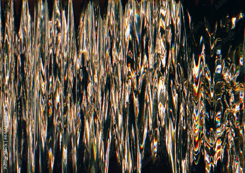 Glitch distortion. Vhs noise. Abstract background. Colorful yellow ...
