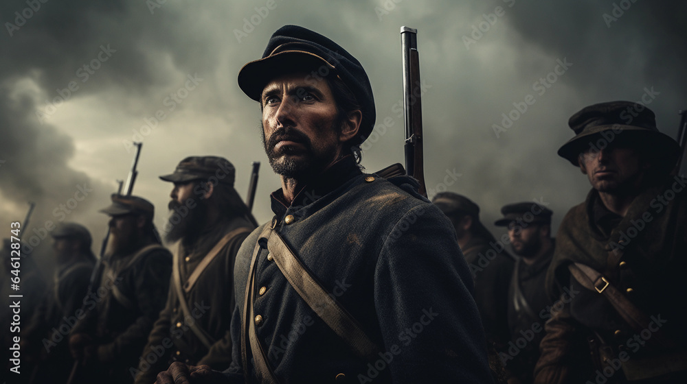 Civil War, Union and Confederate soldiers in hand - to - hand combat ...