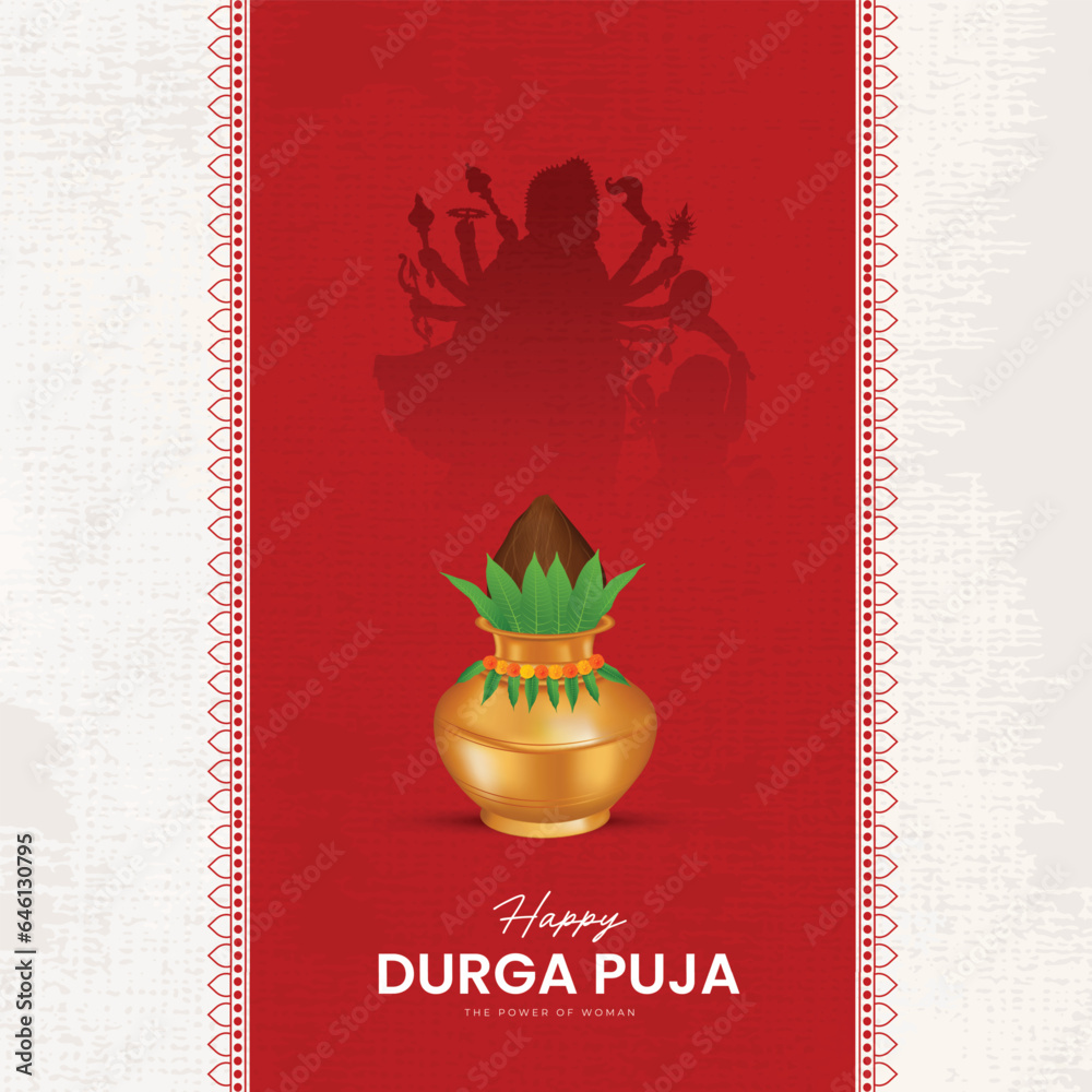 Goddess Maa Durga Face in Happy Durga Puja, Dussehra, and Navratri ...