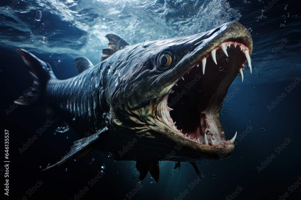 terrifying abyssal fish with big fangs Stock Photo | Adobe Stock