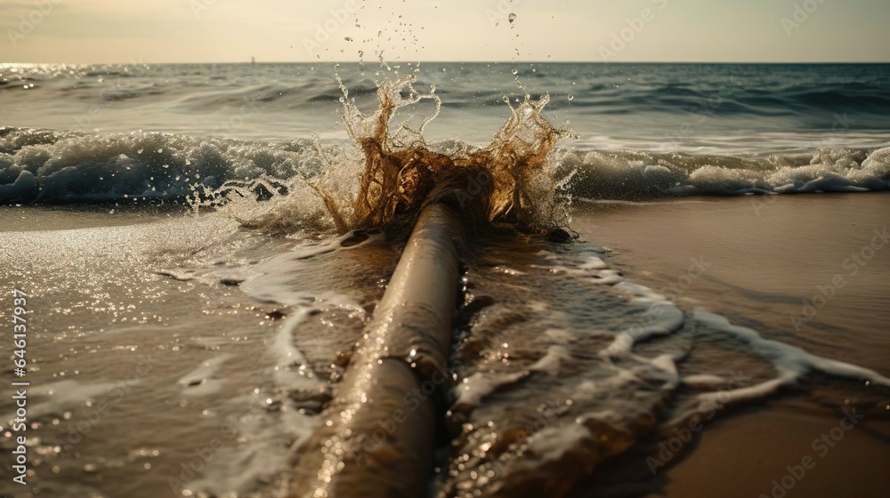 Environmental disaster. Dumping of poisoned water into the world ocean ...