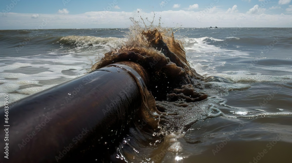 Environmental disaster. Dumping of poisoned water into the world ocean ...