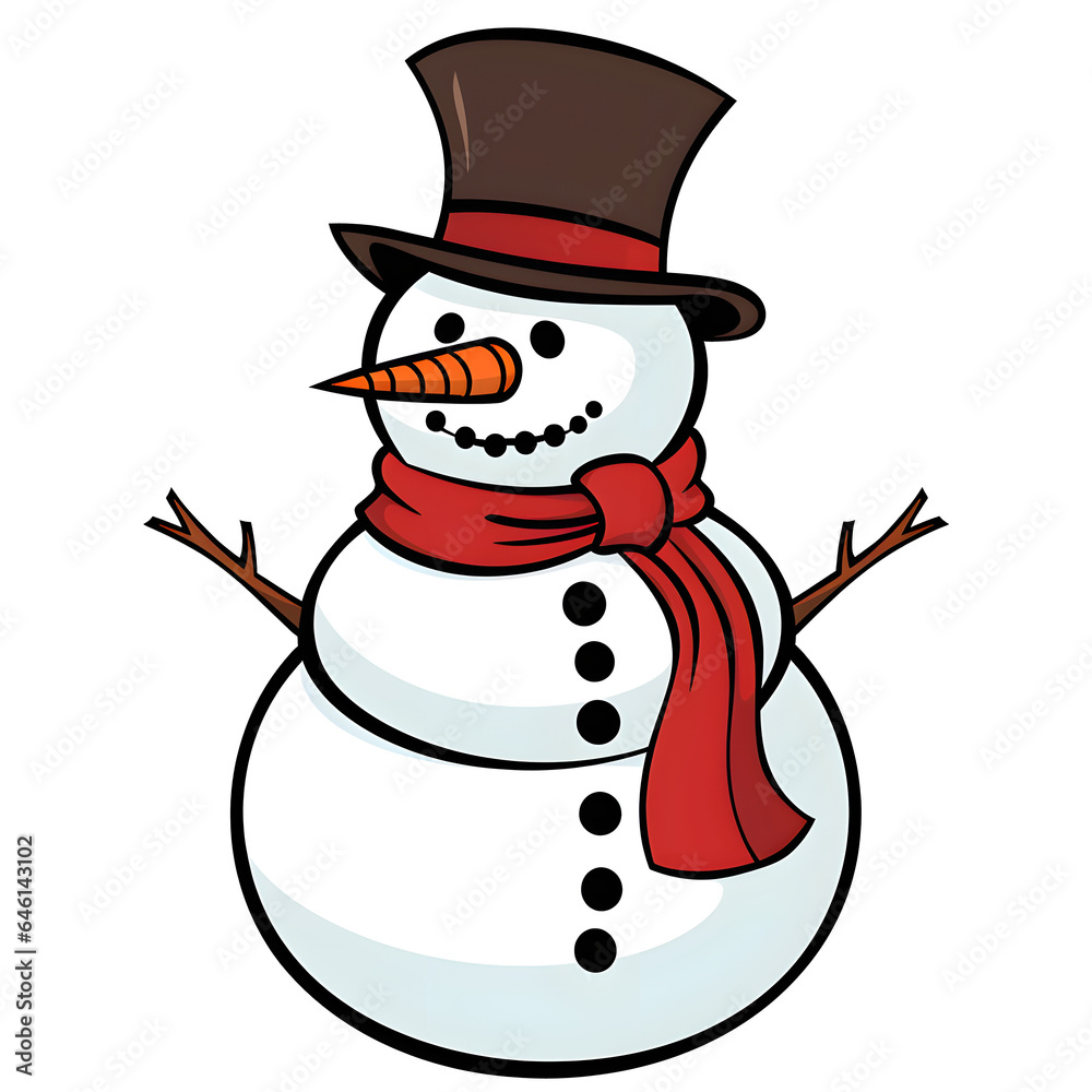 Cartoon cliparts of snowman silhouette, transparent background Stock ...