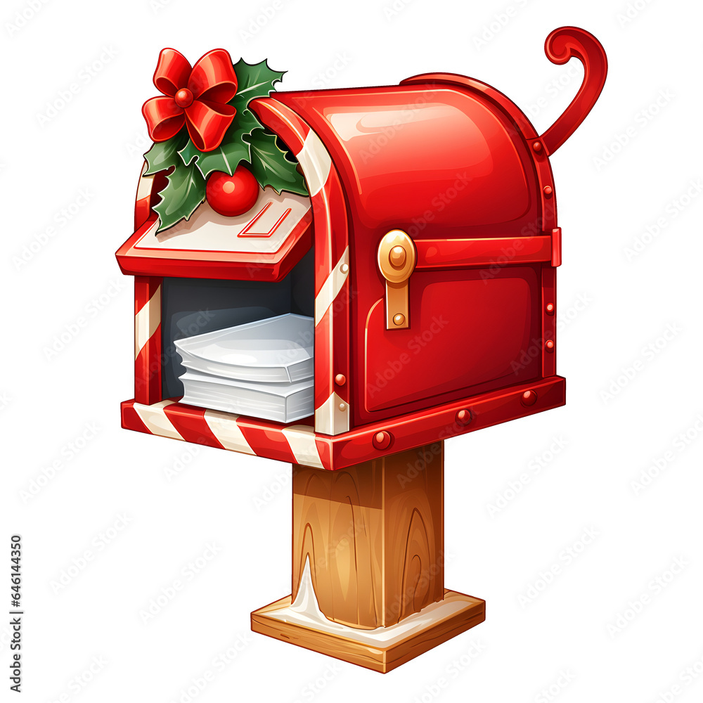 Cartoon clipart of a North Pole mailbox for letters to Santa ...