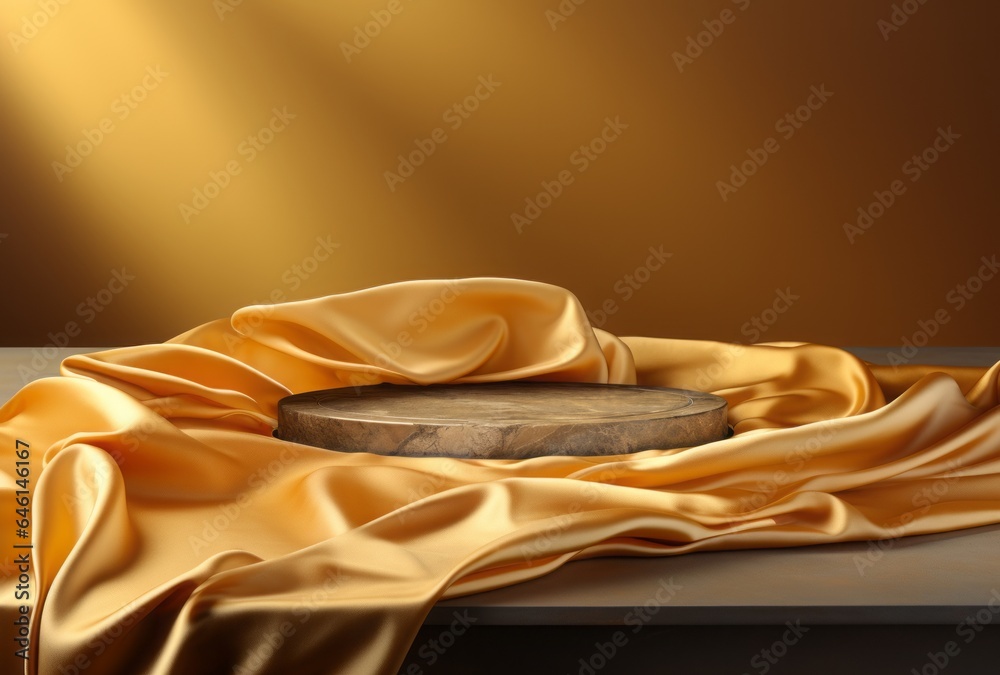 Gold podium background product silk luxury black 3d golden display ...