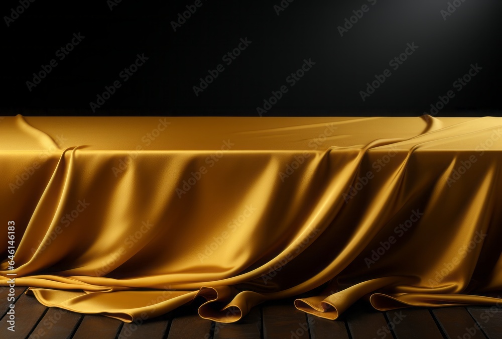 Gold podium background product silk luxury black 3d golden display ...