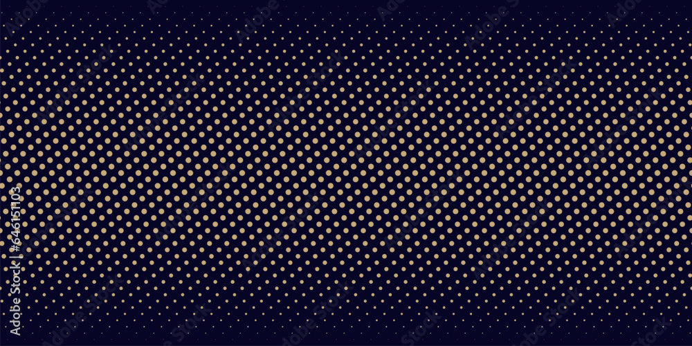Vector abstract geometric halftone seamless pattern with golden dots ...