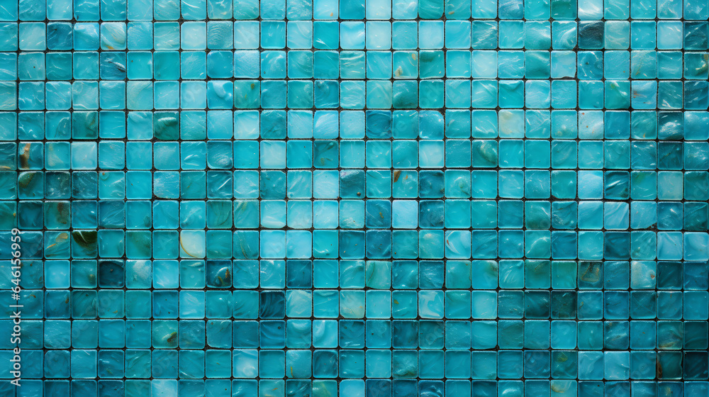 Turquoise mosaic square tile pattern, tiled background Stock Photo ...