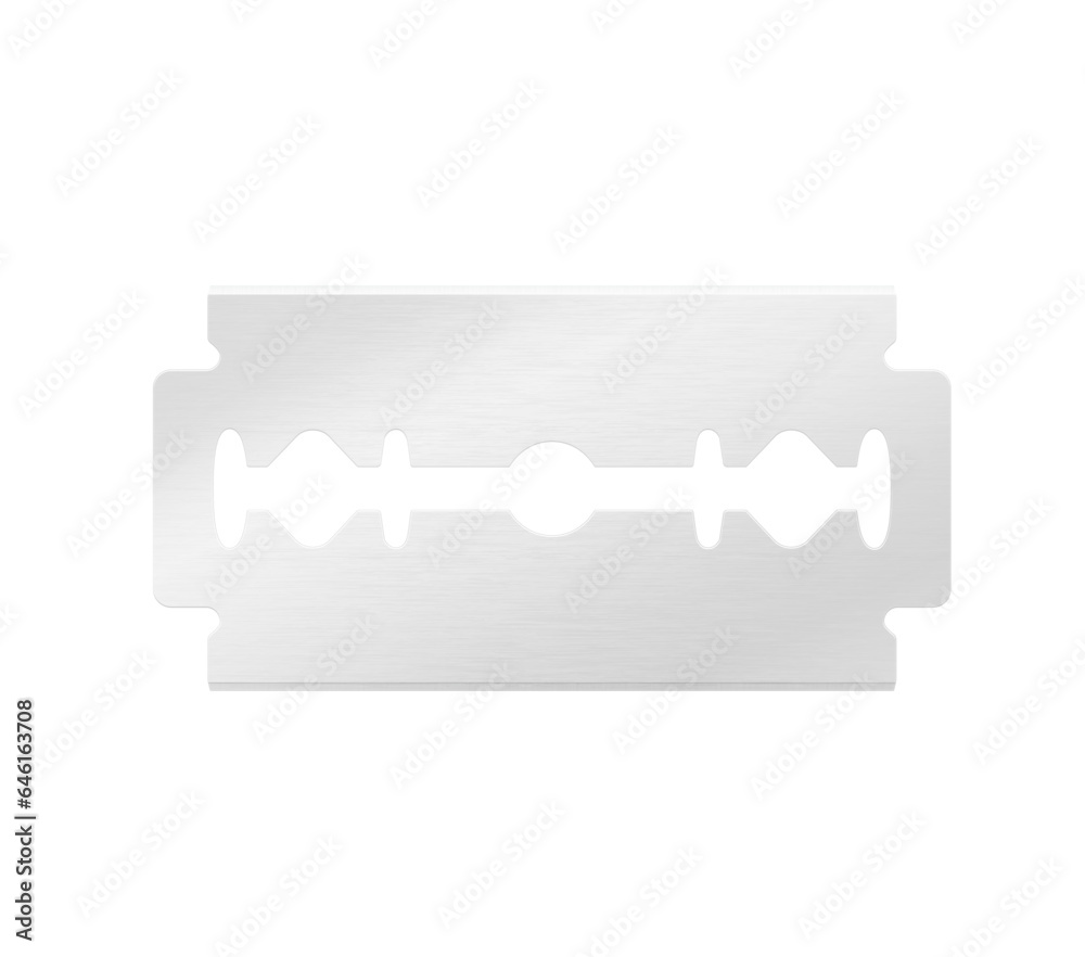 Realistic double edge safety razor blade mockup. Front view. Vector ...