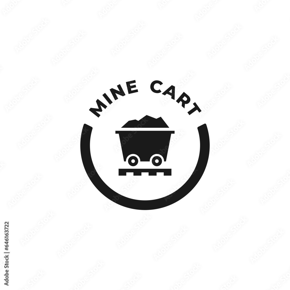 Mine cart icon vector or mine cart symbol vector isolated. Gold, silver ...