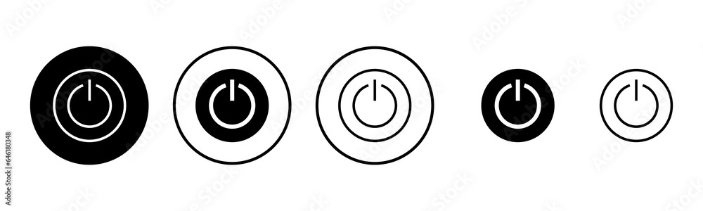 Power icon set illustration. Power Switch sign and symbol. Electric ...