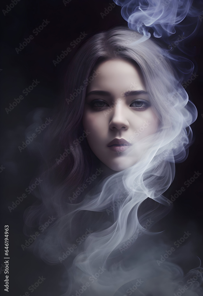 cute beautiful female ghost portrait, ghost woman, ghost lady ...