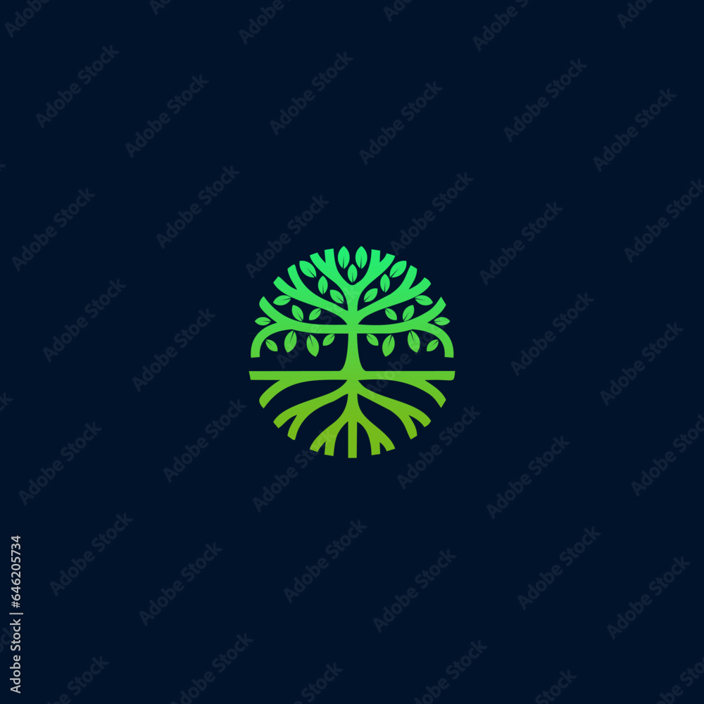Abstract tree of life logo design roots vector - Tree of life logo ...
