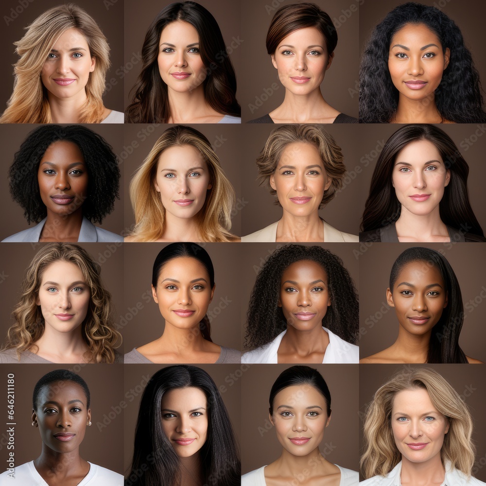 composite portrait of different women headshots, including all ethnic ...