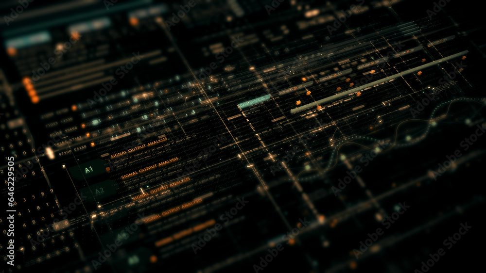 Advanced data matrix simulation UI with cutting-edge digital environment with a dynamic and ...