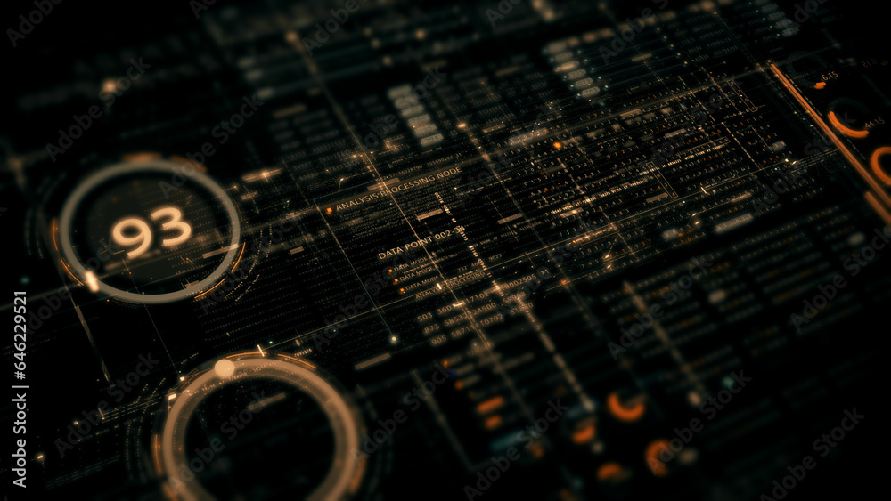 Advanced data matrix simulation UI with cutting-edge digital ...