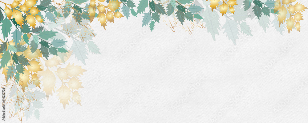 Golden botany banner Japanese.Abstract art background . Luxury minimal ...