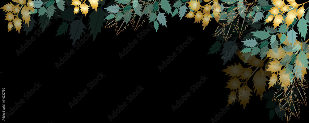 Golden botany banner Japanese.Abstract art background . Luxury minimal ...