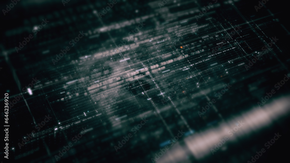 Advanced data matrix simulation UI with cutting-edge digital ...