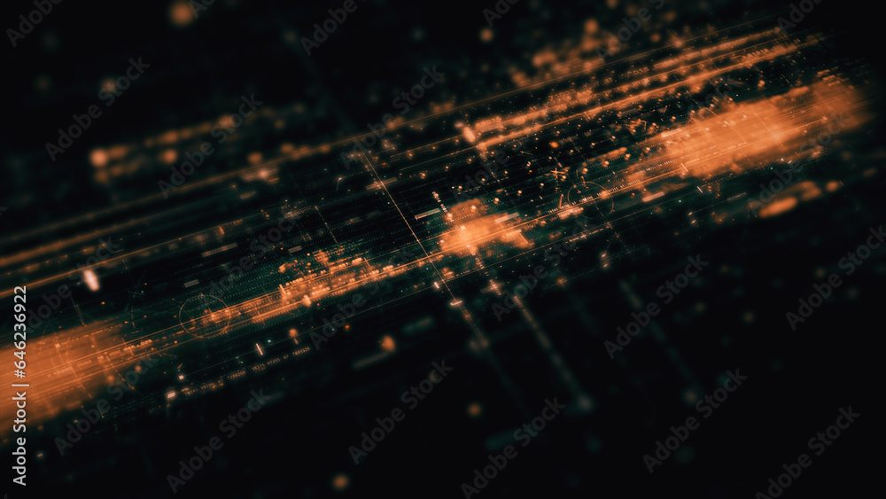 Advanced data matrix simulation UI with cutting-edge digital environment with a dynamic and ...